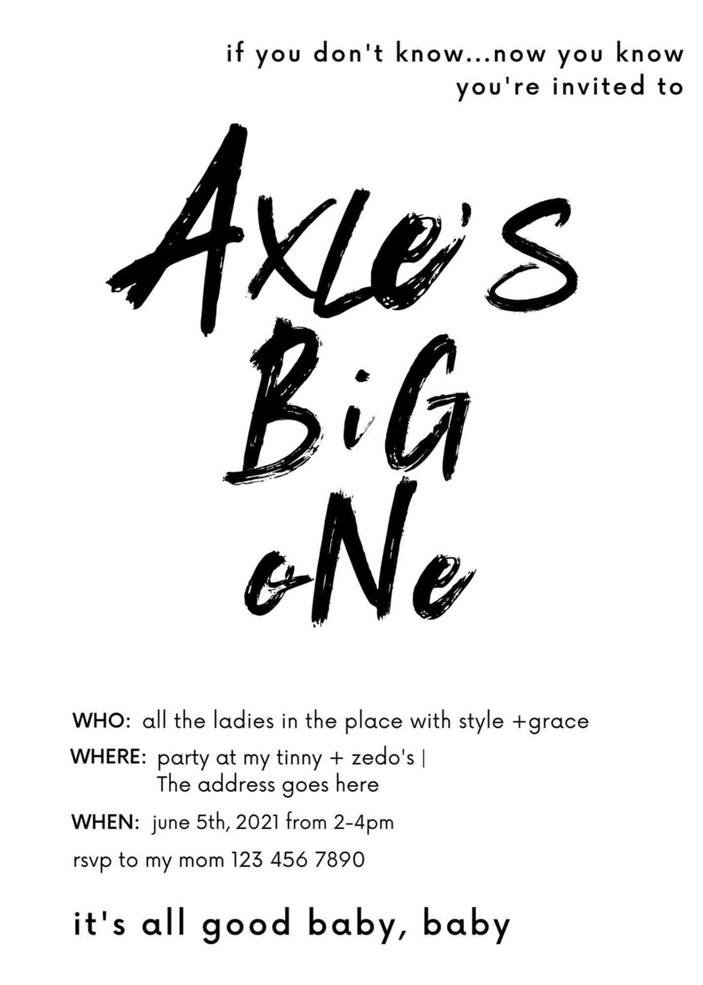 The Big One Birthday Invitation Template, Canva Instant Download - Etsy