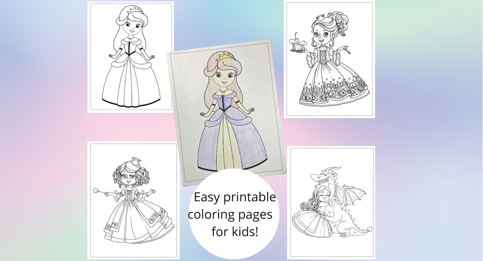 20 Pages of Beautiful Princess Coloring Pages for Kids (5-10 Y/o ...