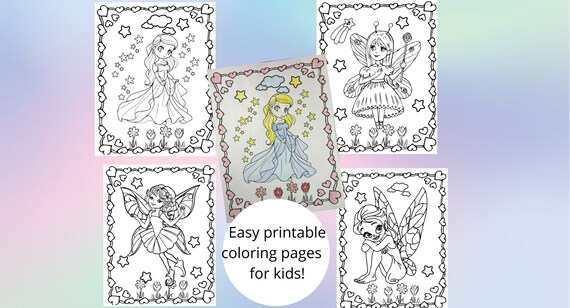20 Pages of Cute Fairy Coloring Activities for Kids 5-10 Y/o - Etsy