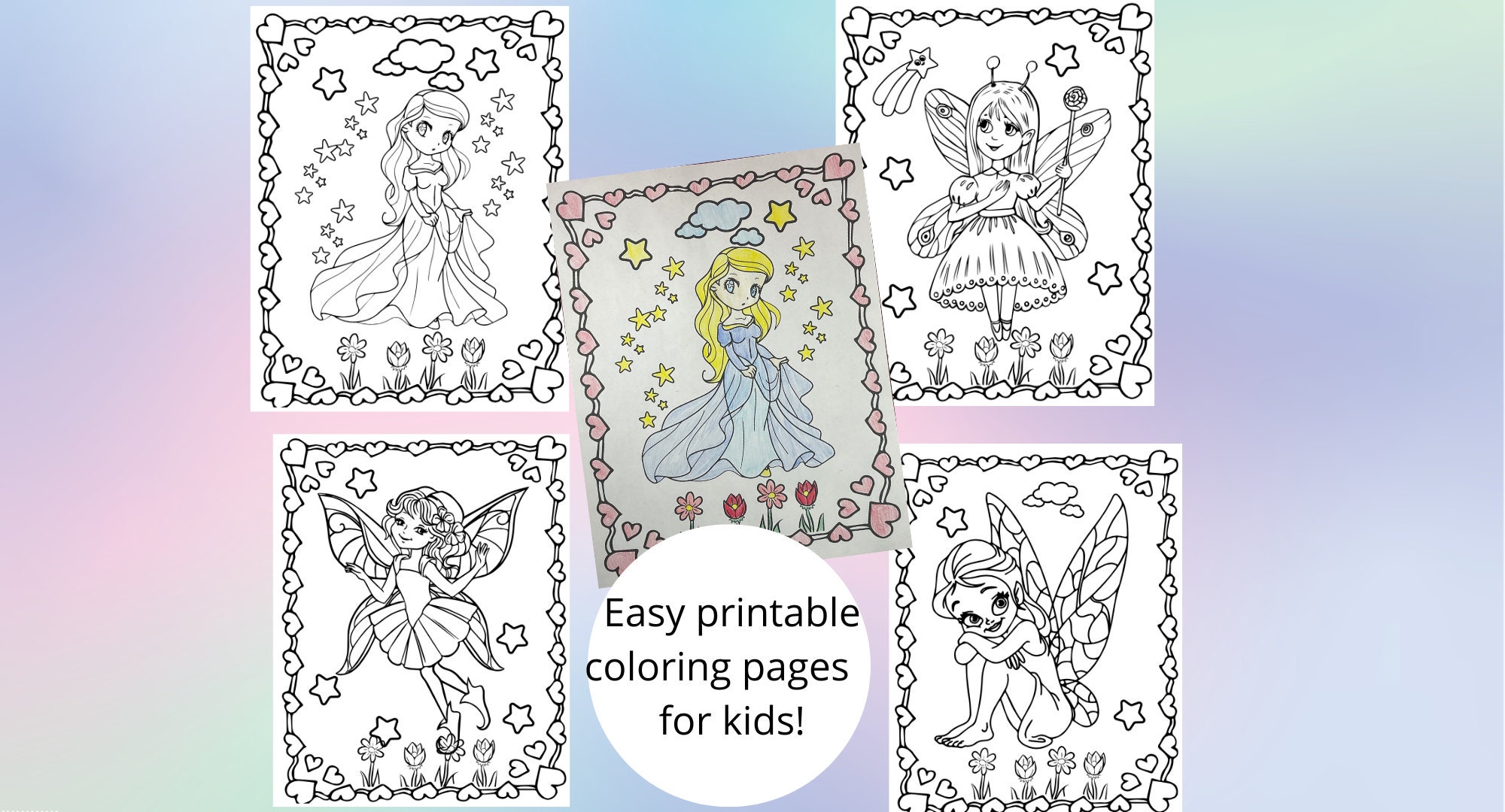 20 Pages of Cute Fairy Coloring Activities for Kids (5-10 Y/o) - Etsy