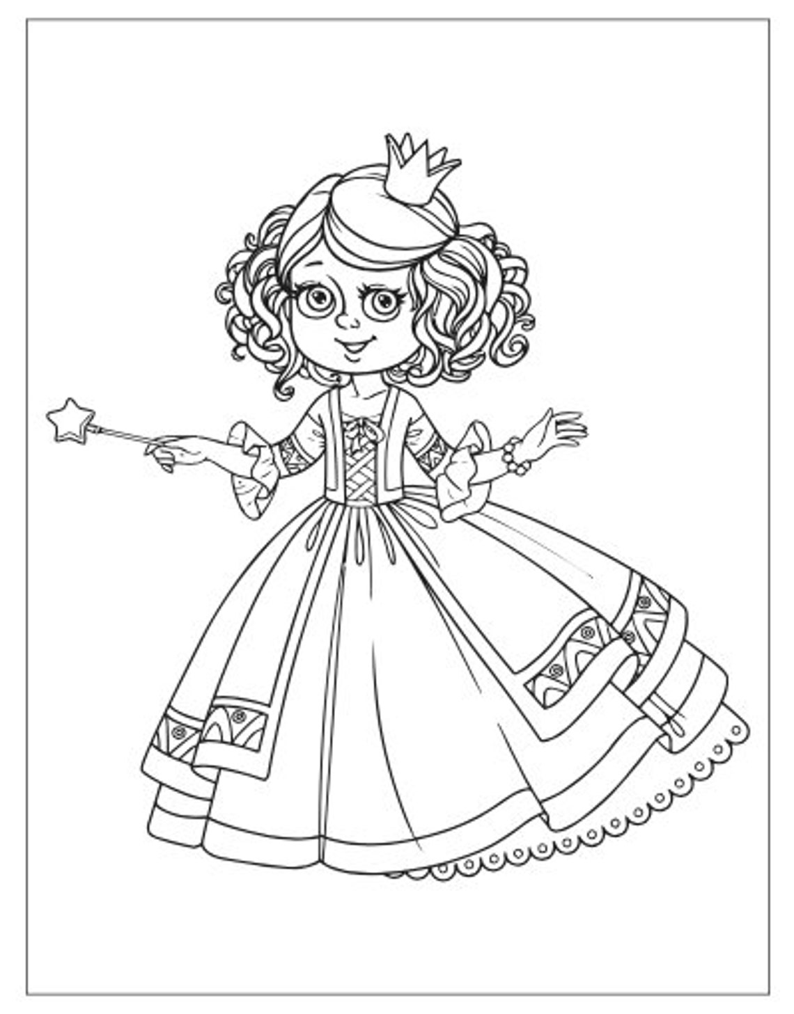 20 Pages of Beautiful Princess Coloring Pages for Kids (5-10 Y/o ...
