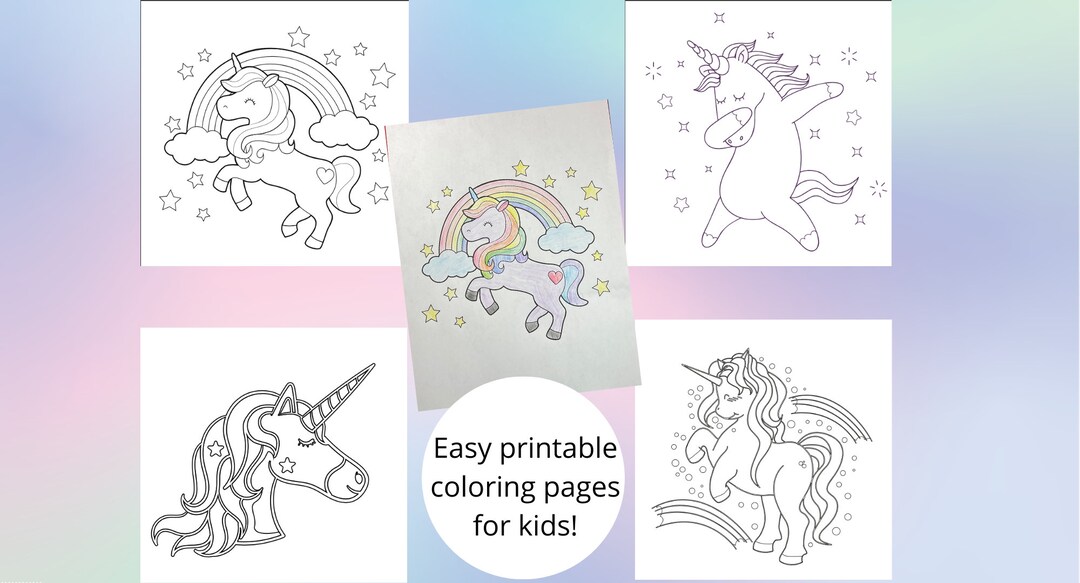 20 Pages of Cute Unicorn Coloring Pages for 5-10 Y/o - Etsy