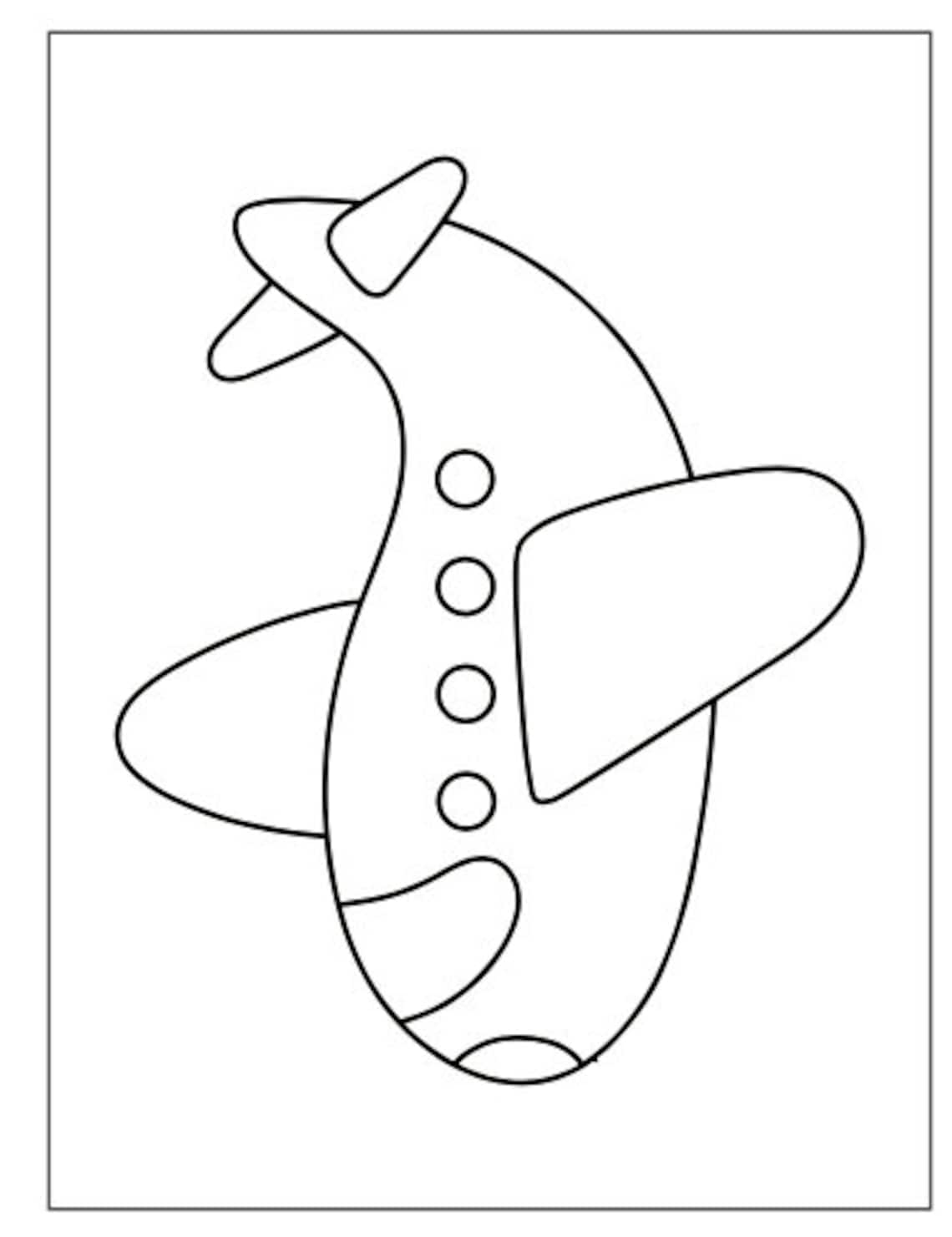 20 Pages of Plane Coloring Pages for Kids (2-6 Y/o) - Etsy Canada