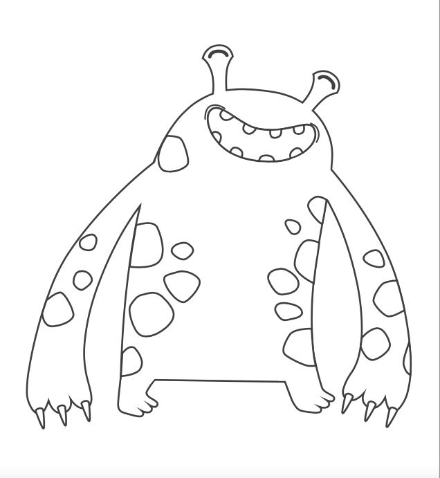 50 Pages of Friendly Monsters Coloring Pages for Children 2-6 - Etsy