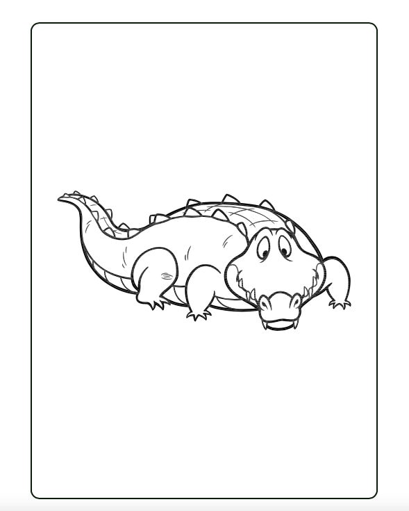 Baby Crocodile Coloring Page