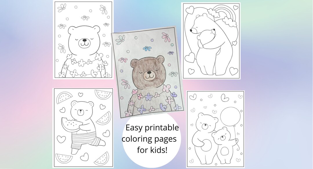 20 Pages of Bear Coloring Activities for Kids (2-6 Y/o) - Etsy Canada