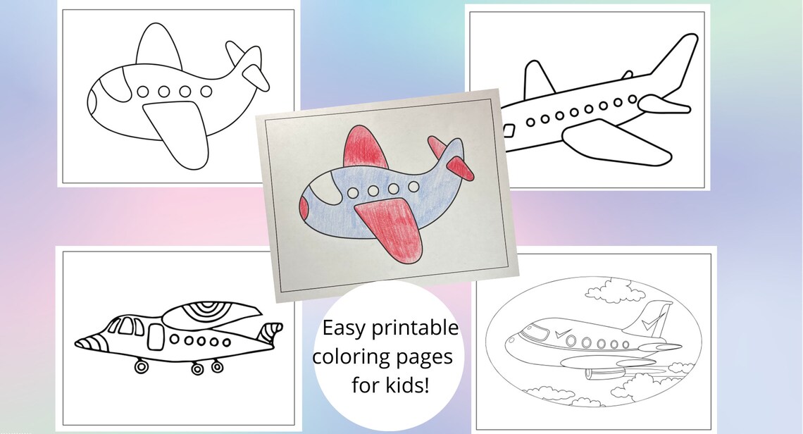 20 Pages of Plane Coloring Pages for Kids (2-6 Y/o) - Etsy Canada