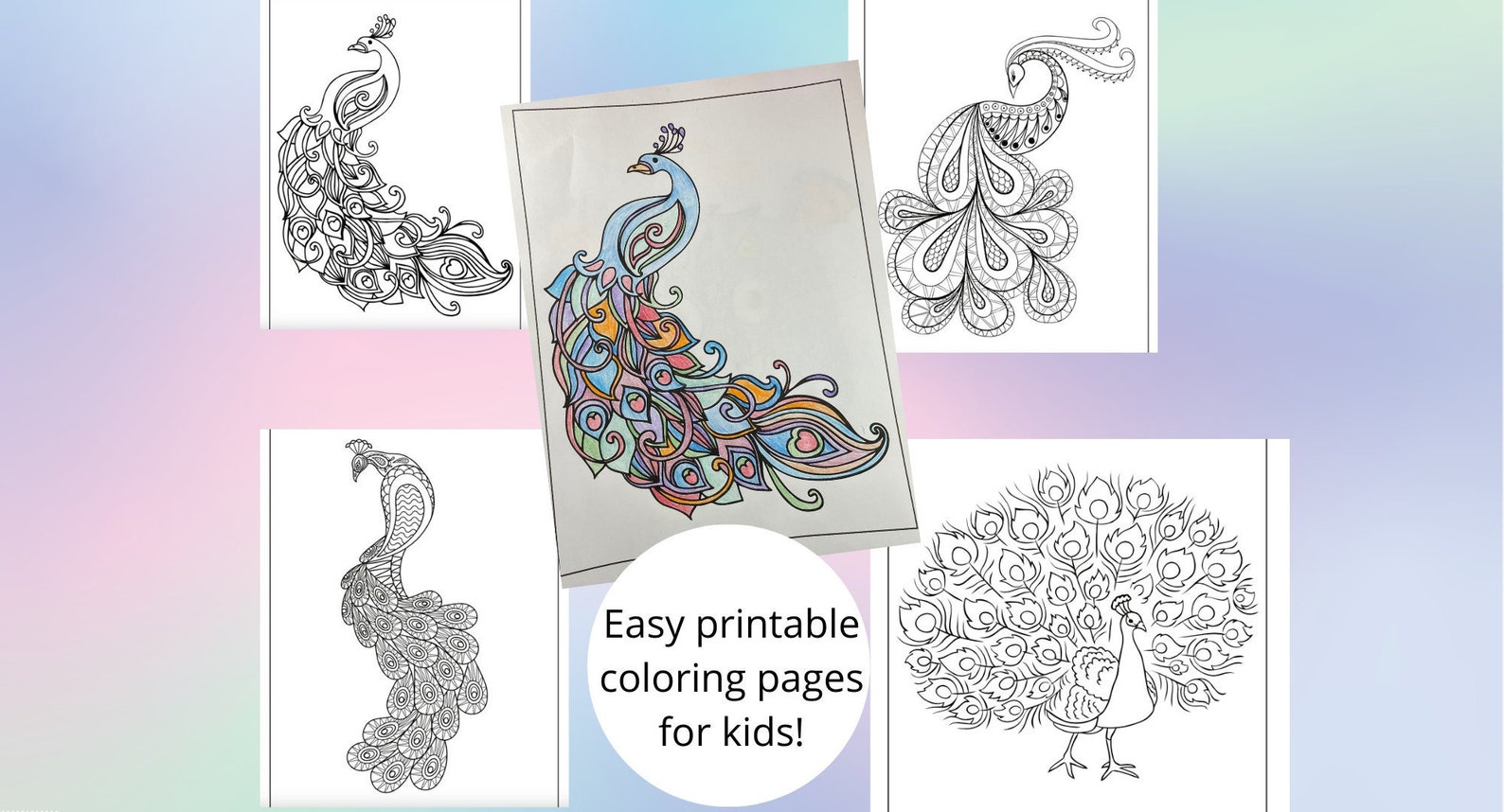 Fancy Detailed Peacock Coloring Pages for Kids 7-12 Y/o (20 Pages ...
