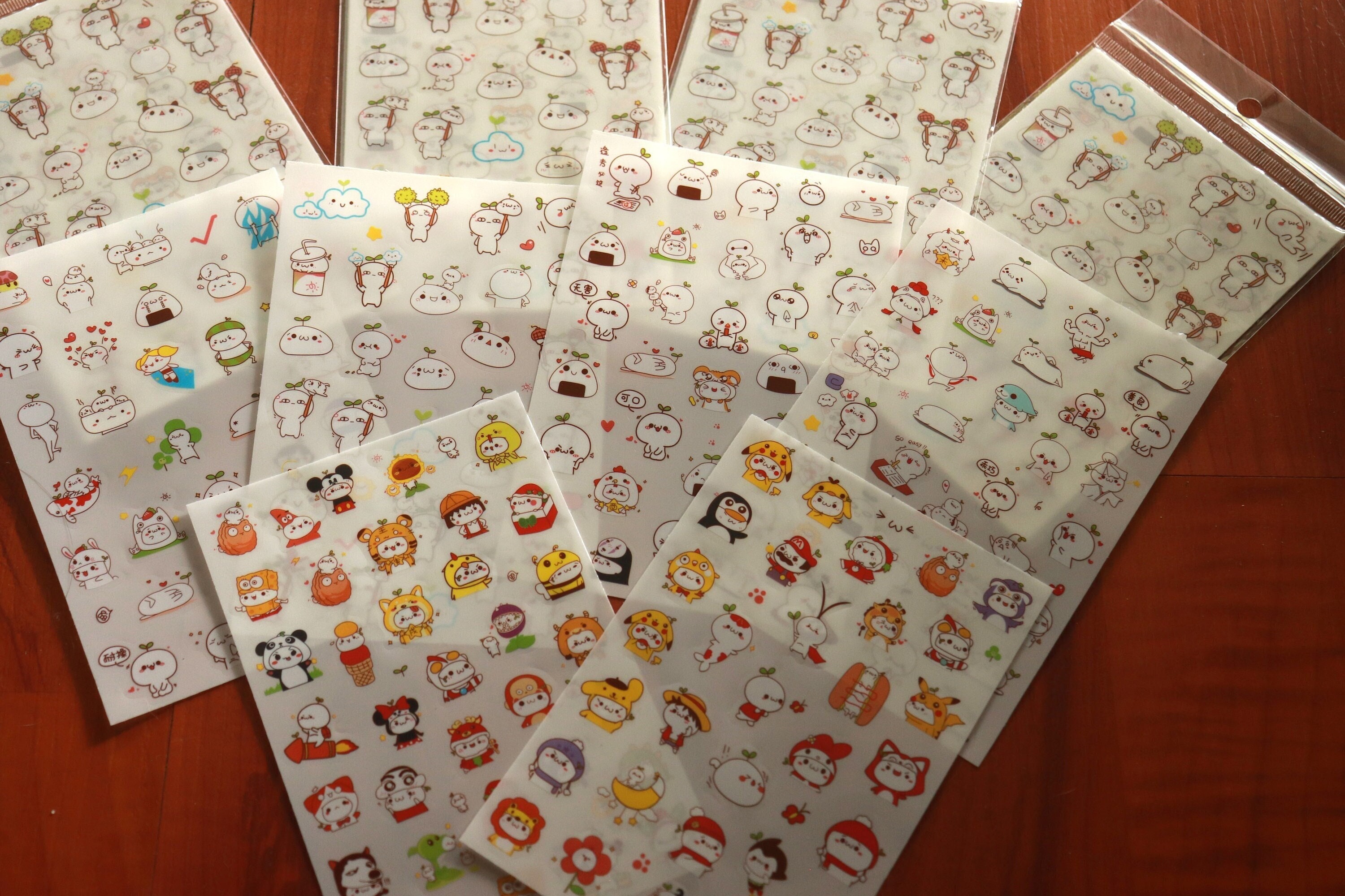6 ANIME STICKER SHEET Kawaii Anime Stickers Anime Journaling - Etsy