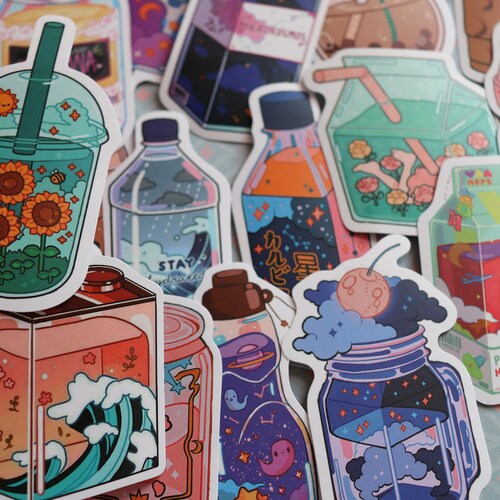 Aesthetic Drink Sticker Japanese & Korean Style Random Pack - Etsy