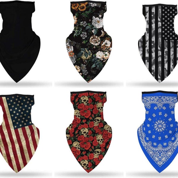 Bandana Face Mask With Ear Loops - Etsy