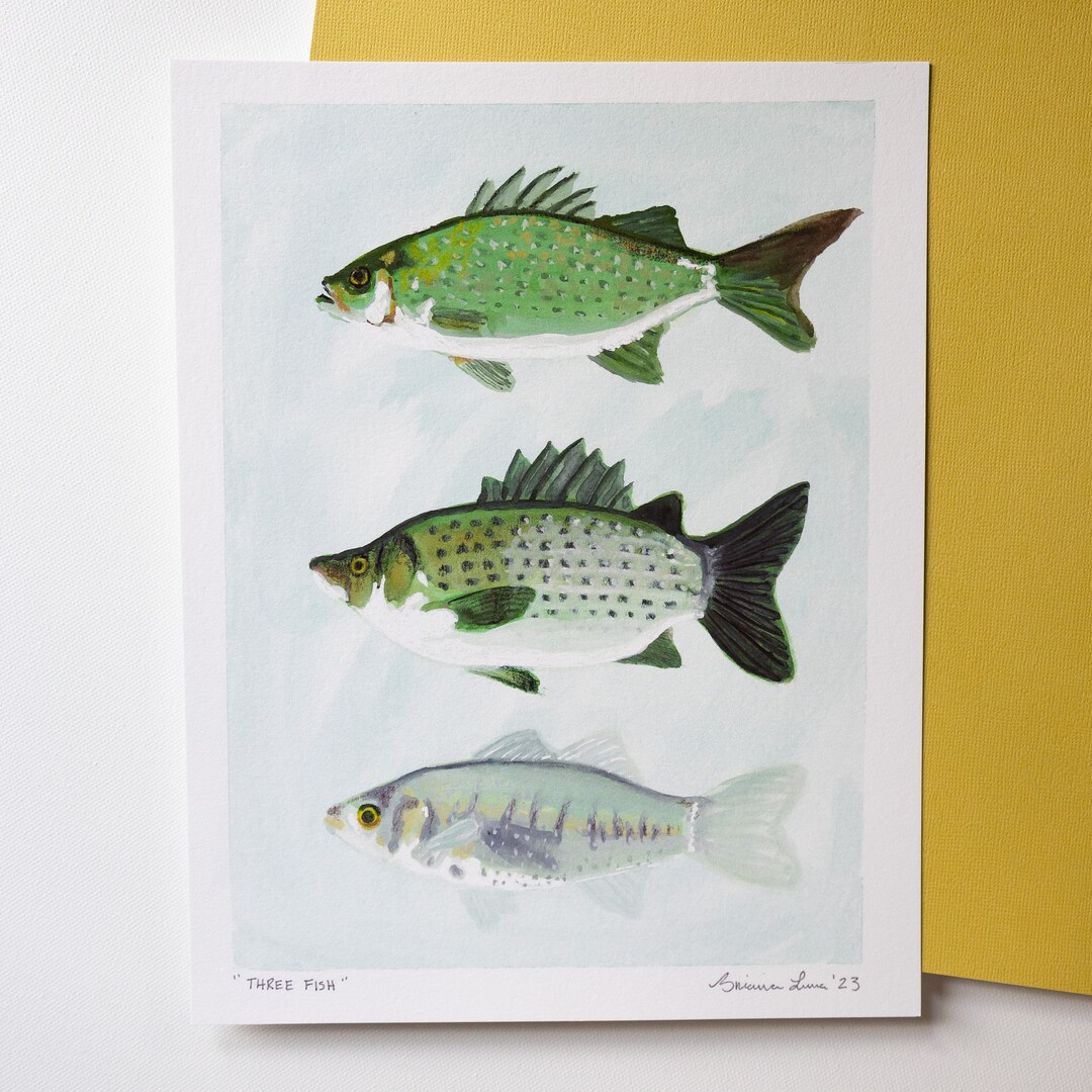Three Fish Art Print - Etsy