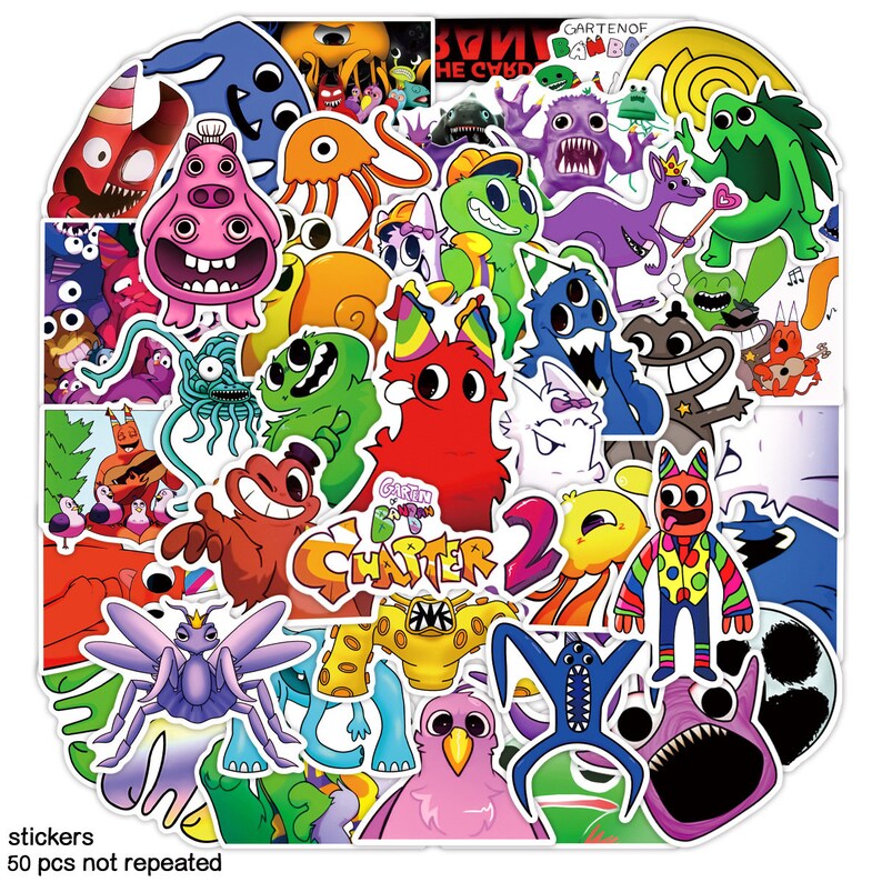 Garden of Ban Ban Stickers for Kids Teens, Cute Waterproof Stickers ...