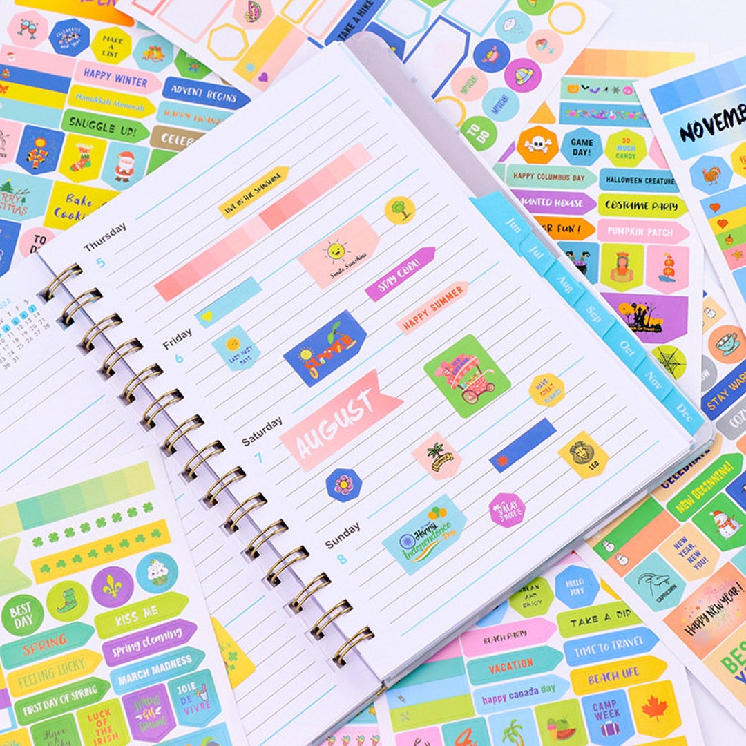 Planner Stickers, 12 Sheets Seasonal Planner Calendar Stickers Monthly ...