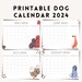2024 Printable Dog Calendar Landscape Minimalist Monthly Calendar 2024 ...