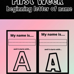 First Week of School Activity- Beginning Letter of Name - Etsy