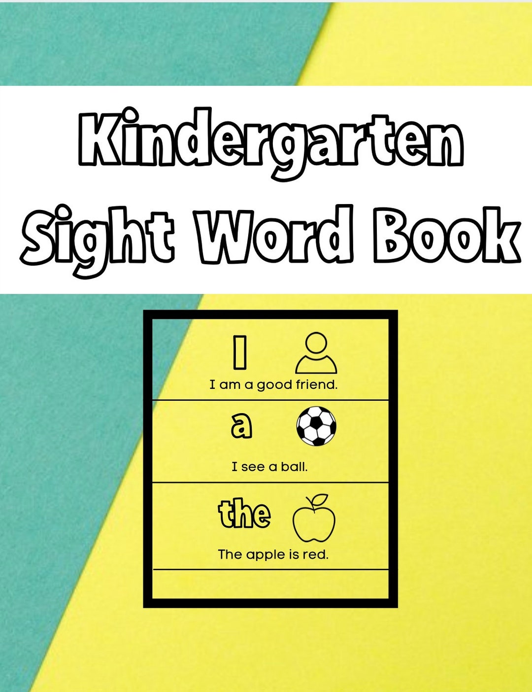 Kindergarten Sight Word Book - Etsy