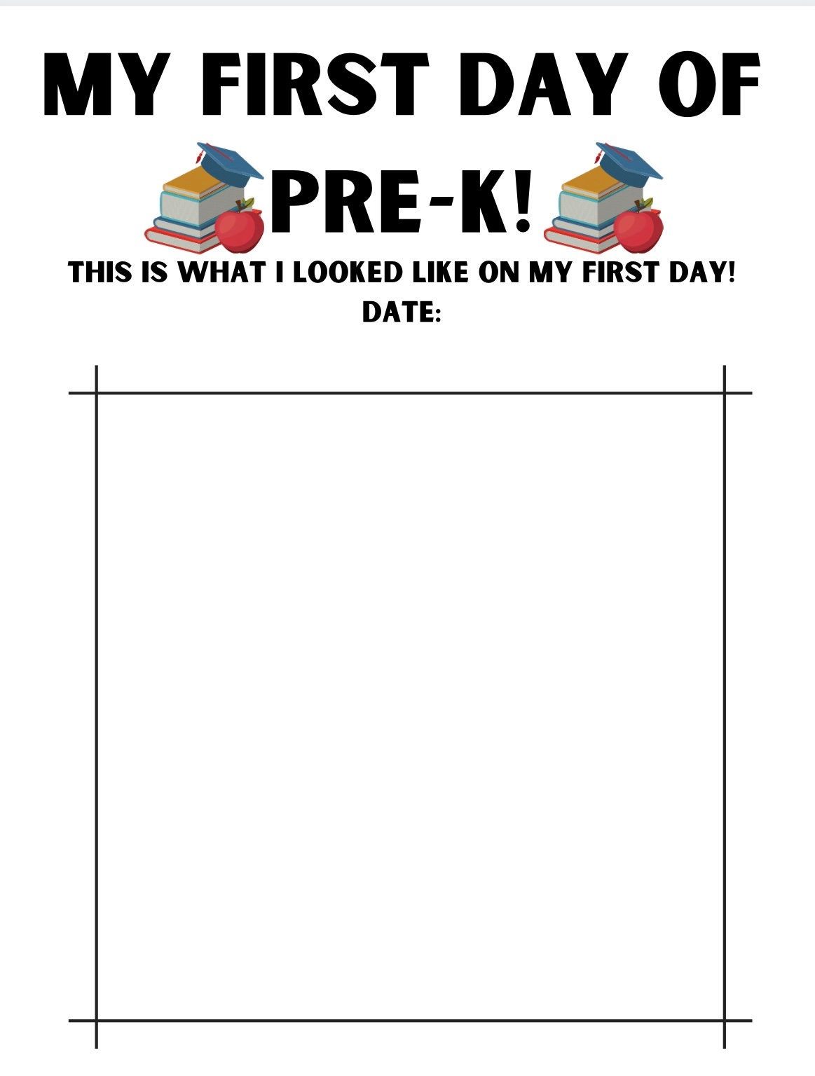 First Day of School Self Portrait- Preschool-sixth Grade - Etsy