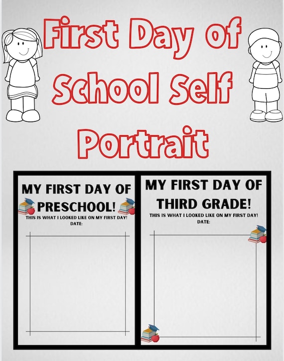First Day of School Self Portrait Preschool-Sixth Grade | Etsy