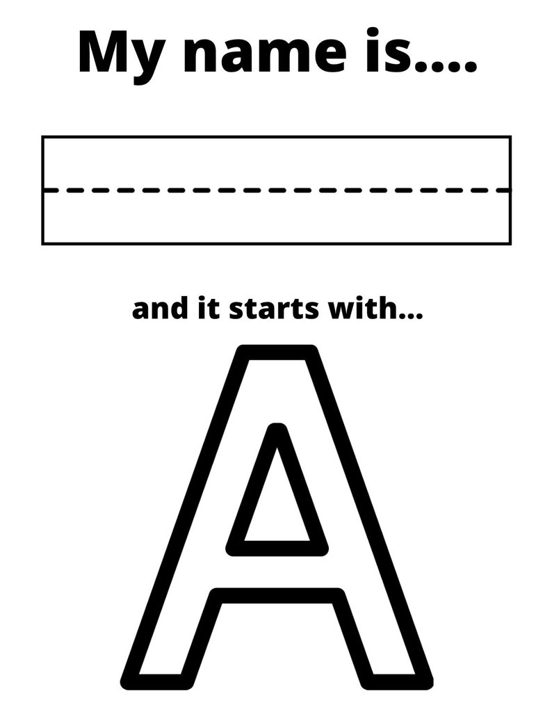 First Week of School Activity- Beginning Letter of Name - Etsy