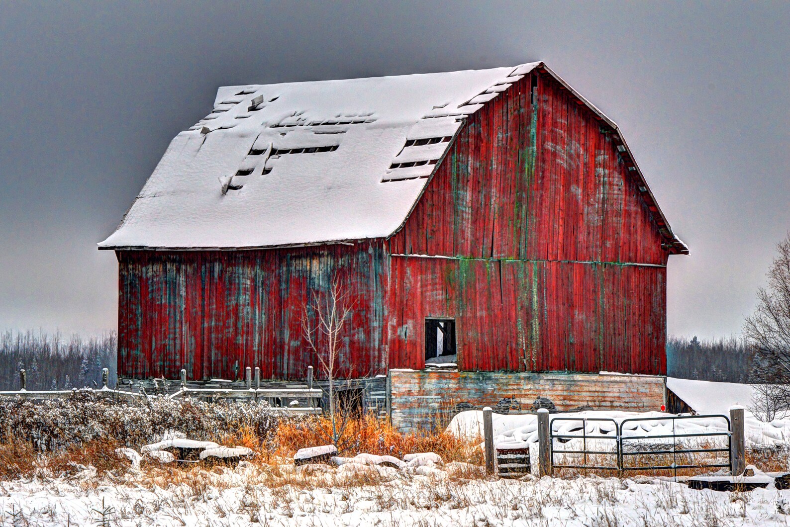 Red barn farm building Wall art Glossy or Canvas Print. | Etsy
