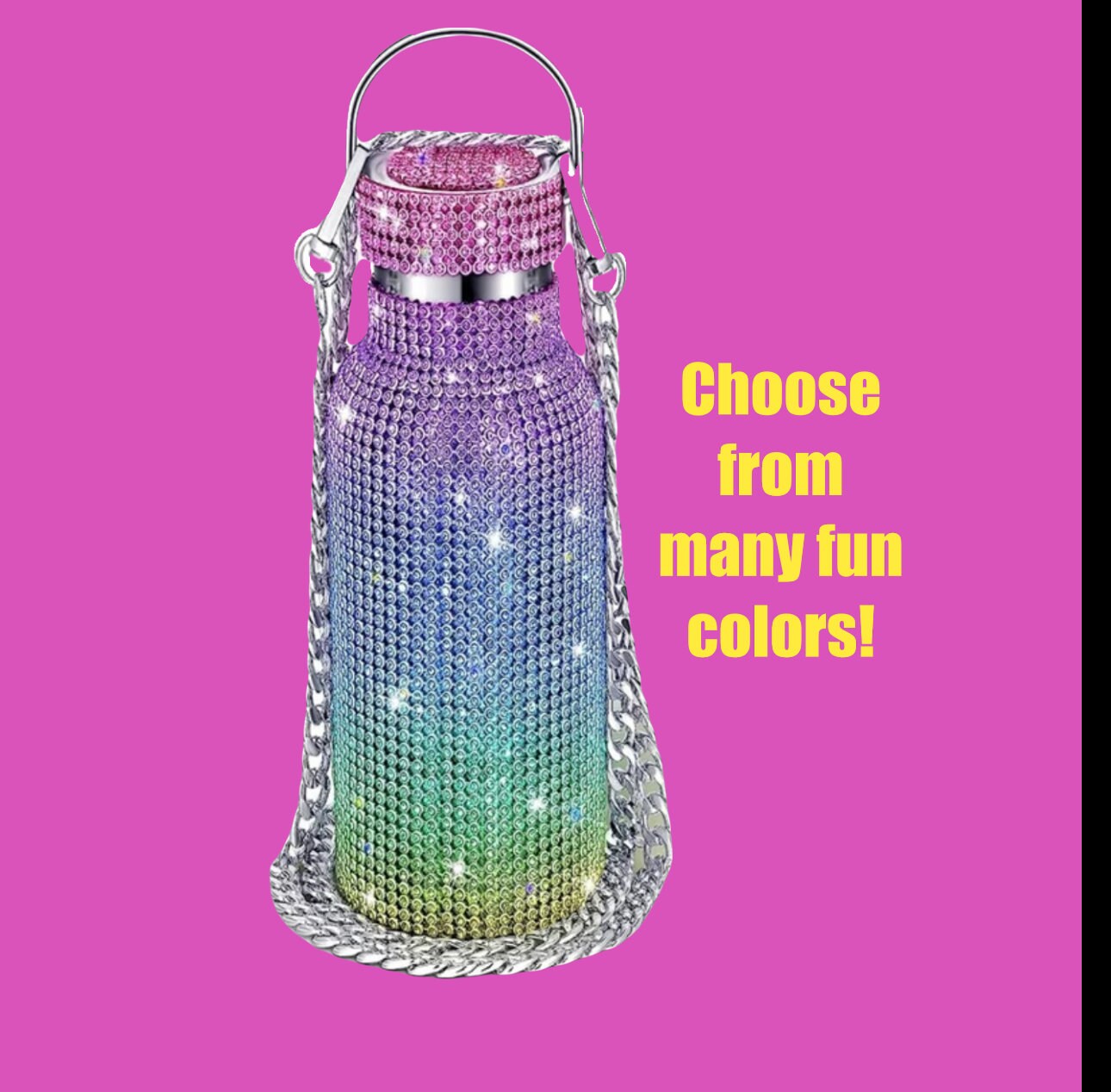 Bling Bedazzle Rhinestones Waterbottle | Diamond Water Bottle Bling ...