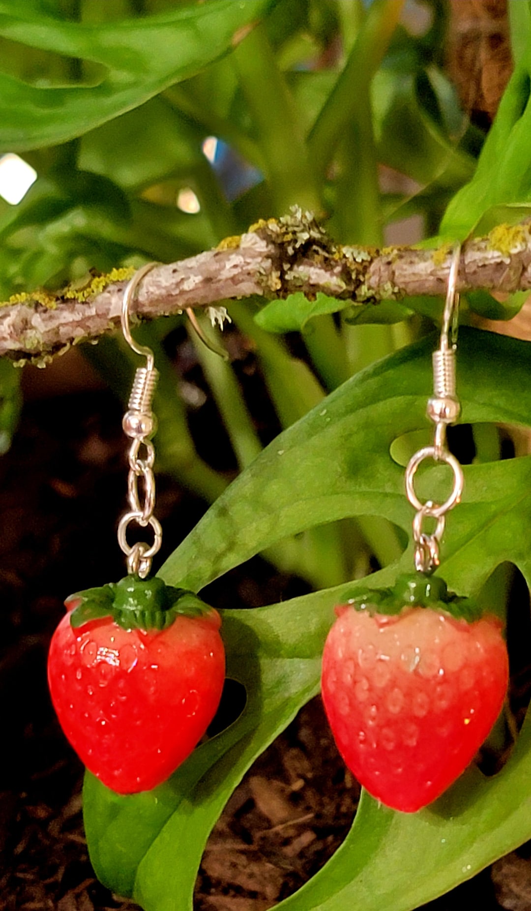 Strawberry Earrings-strawberry Jewelry-fruit Earrings-cottagecore ...