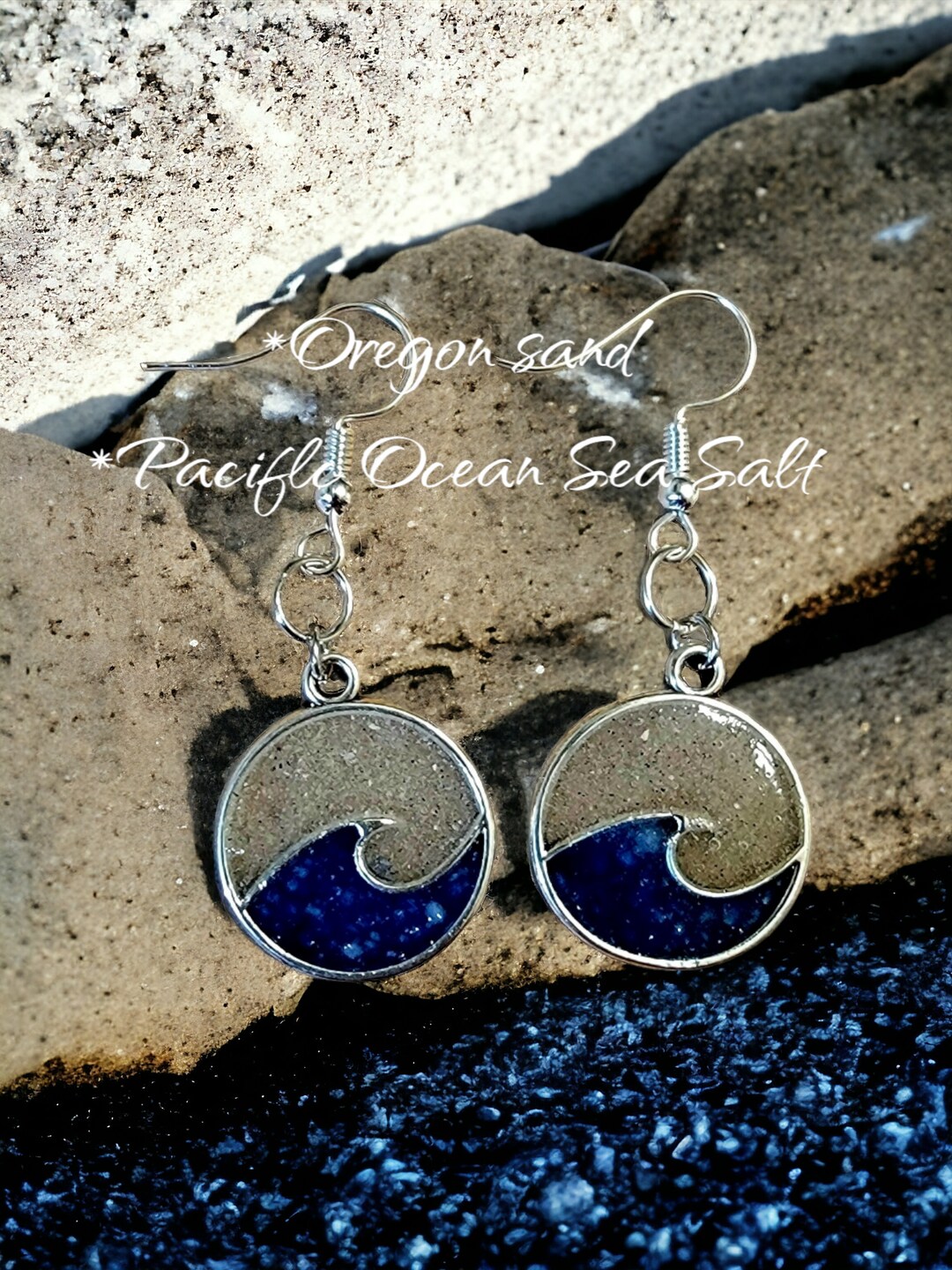 Real Beach Sand Earrings/ Real Beach Sea Salt Earrings/beach Ocean ...