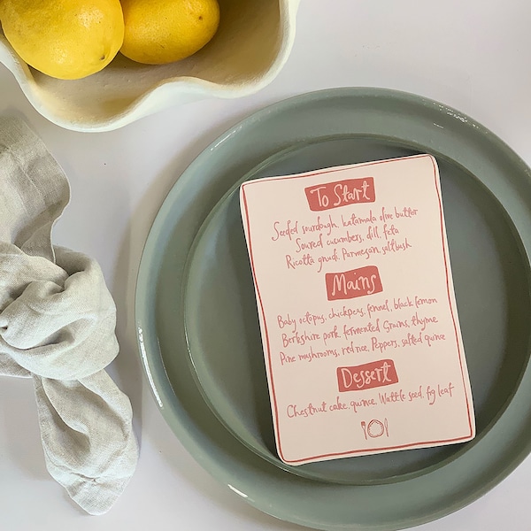 Hand Lettered Menu - Etsy