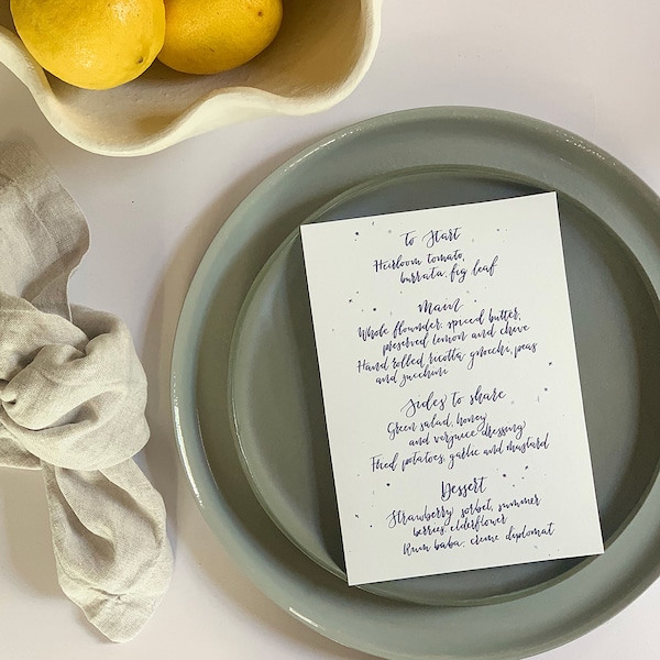 Hand Lettered Menu - Etsy