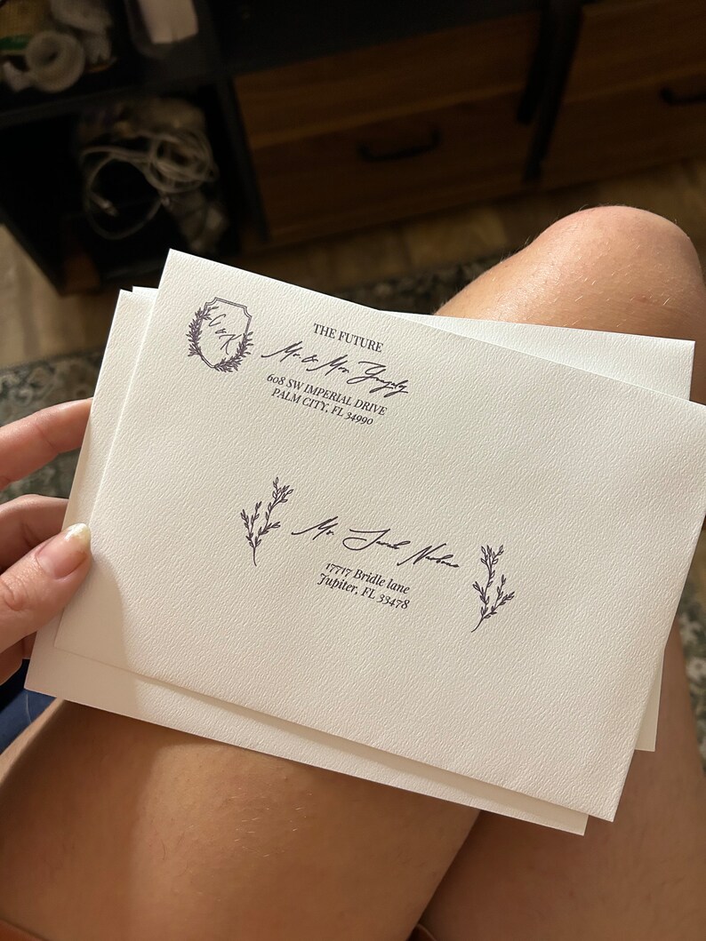 Aesthetic Custom Wedding Envelopes for Save the Dates, Formal ...