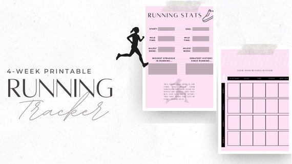 4 Week Printable Running Tracker / Create Your Own Running | Etsy