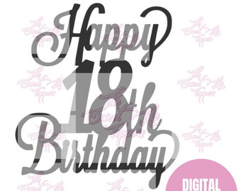 HAPPY 21st BIRTHDAY SVG | Happy 21st Birthday Digital File | Happy 21st ...