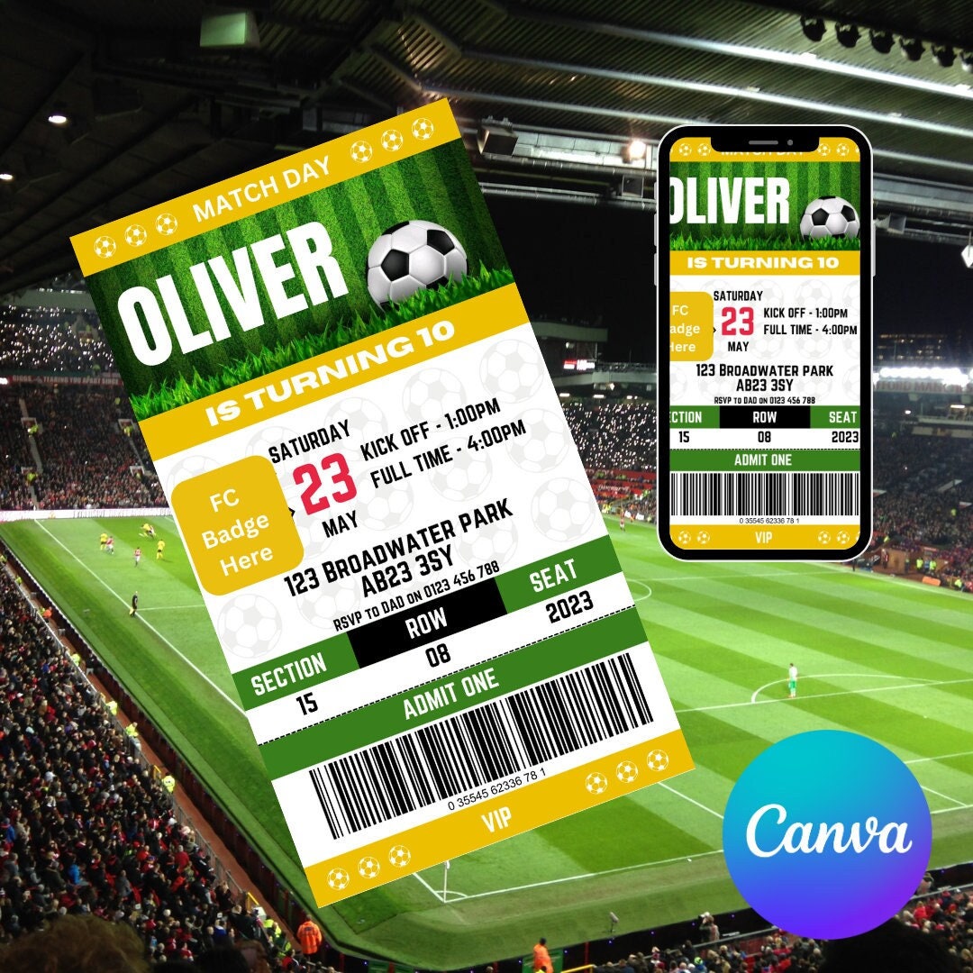 BARCELONA PARTY Invitation | Football Party Invitation | Kids Soccer ...