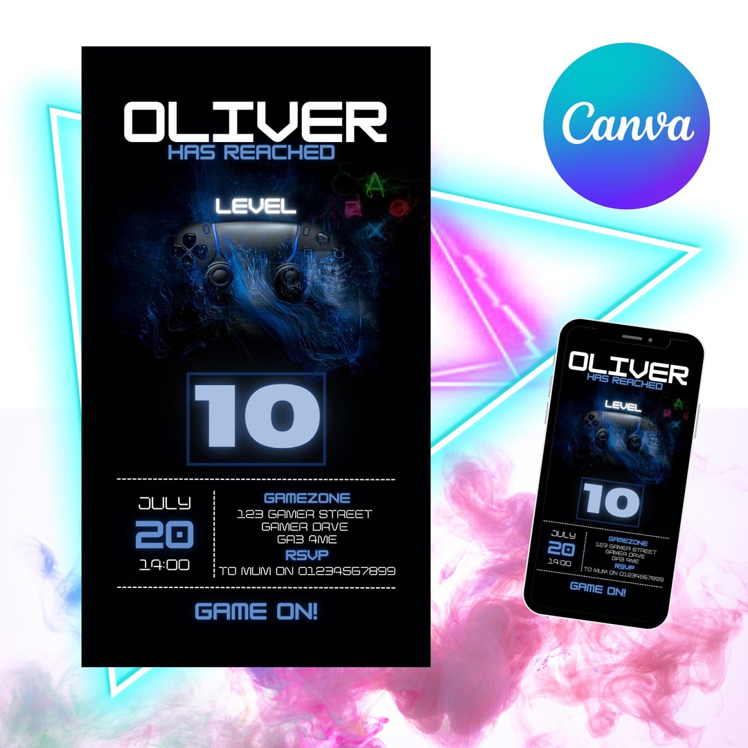 GAMING PARTY INVITATION Video Game Party Invitation Gaming Invitation ...