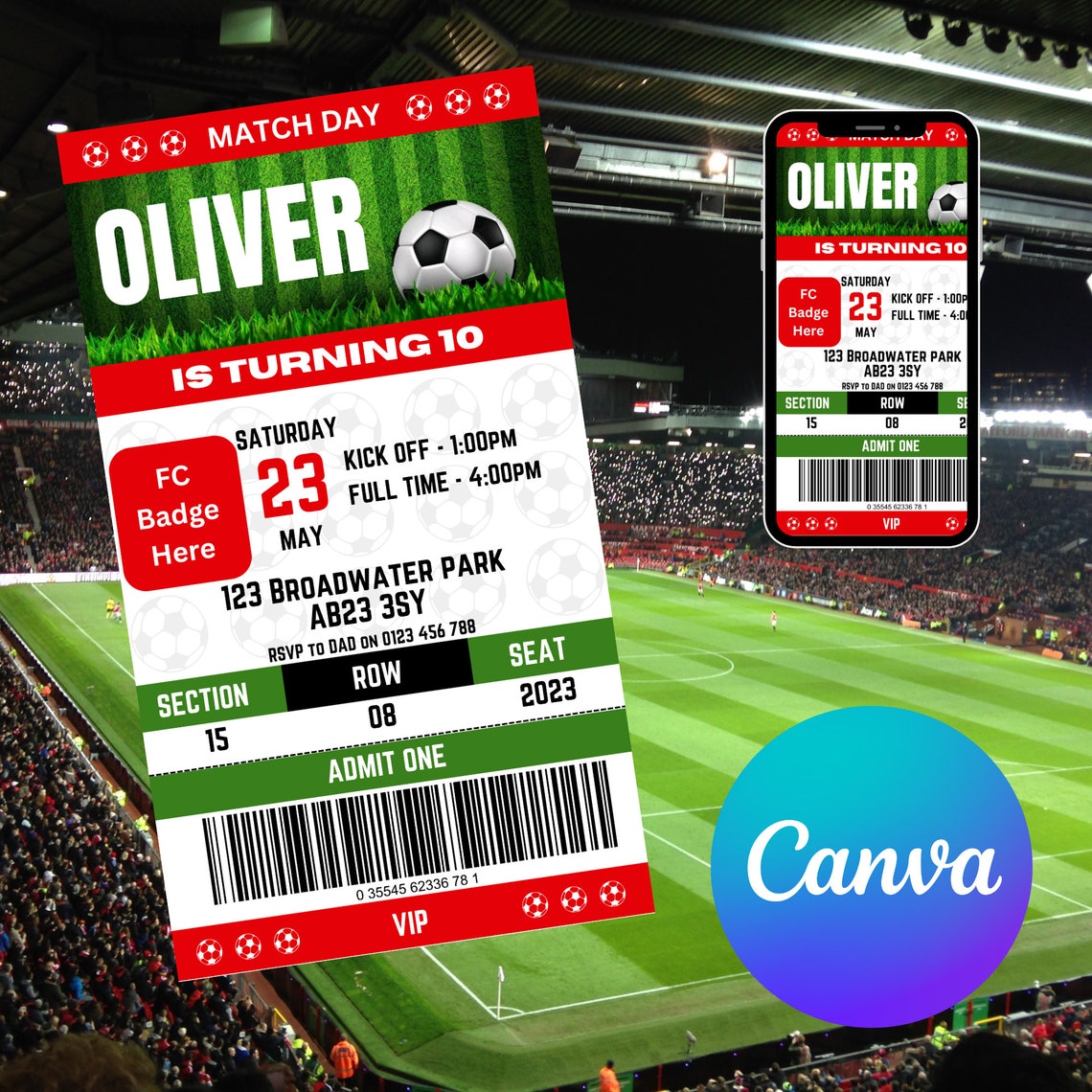 LIVERPOOL PARTY INVITATION | Football Party Invitation | Kids Soccer ...