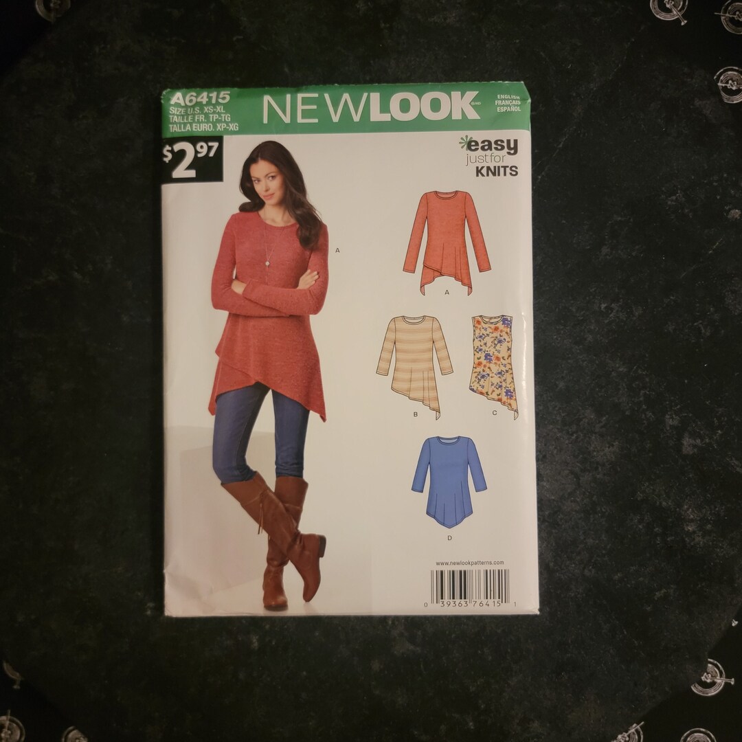 New Look 6415 Pattern, New Look Top Pattern, Misses Shirt Pattern, 6415 ...