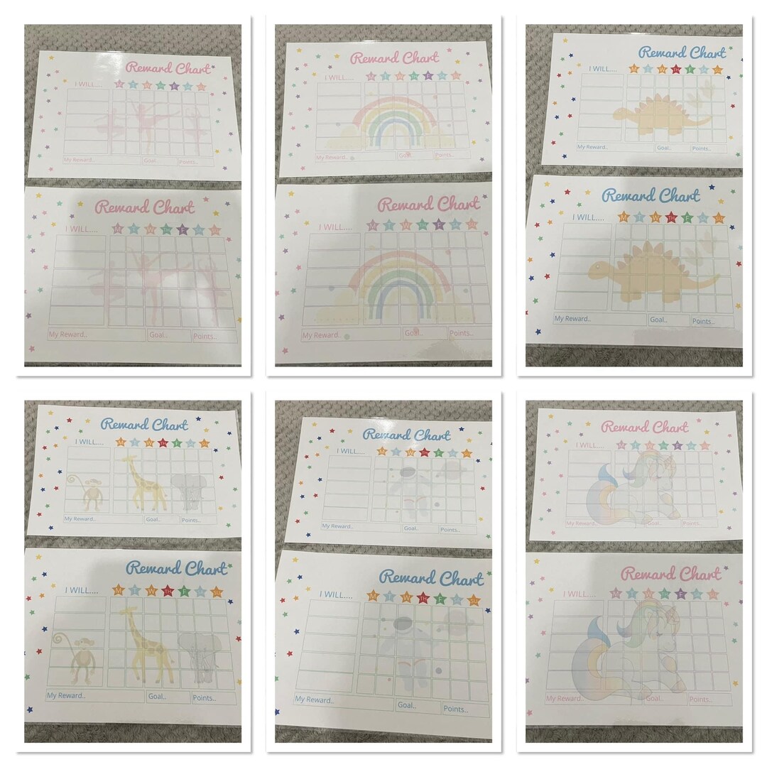 A4 Children's Laminated Reward Charts With Stars - Etsy