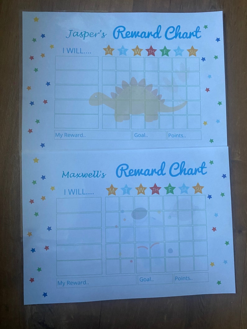 A4 Children's Laminated Reward Charts With Stars - Etsy