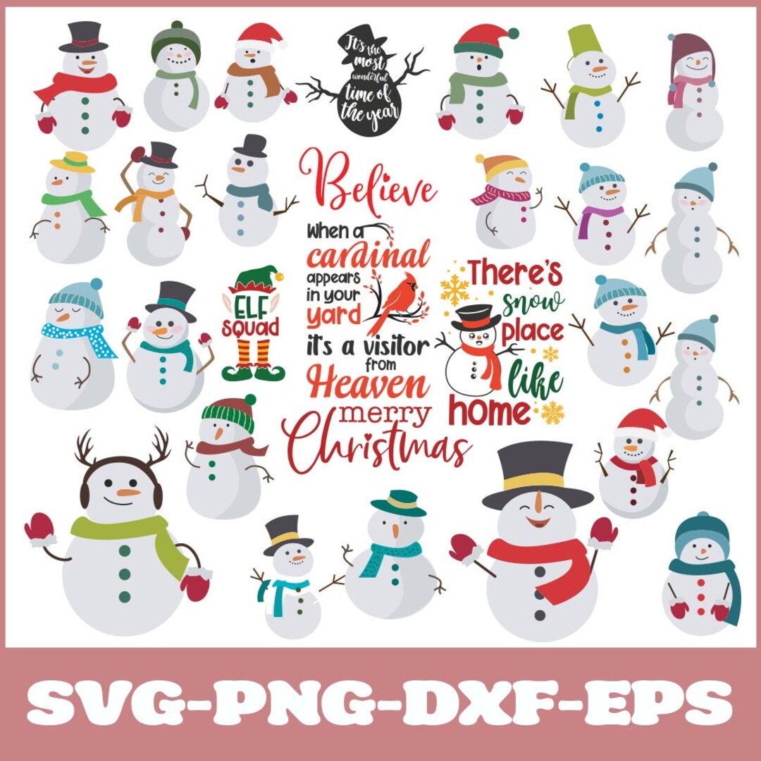 Snowman Svg Bundlesnowman Bundle Svgpngdxf - Etsy