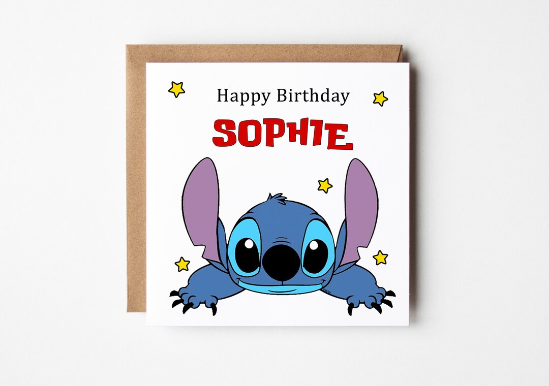 Lilo & Stitch Birthday Card Personalised Card for Girls for Boys - Etsy UK