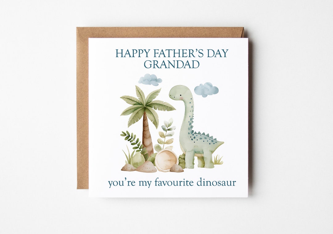 Dinosaur Father's Day Card Grandad Grampy Pops Customisable - Etsy UK