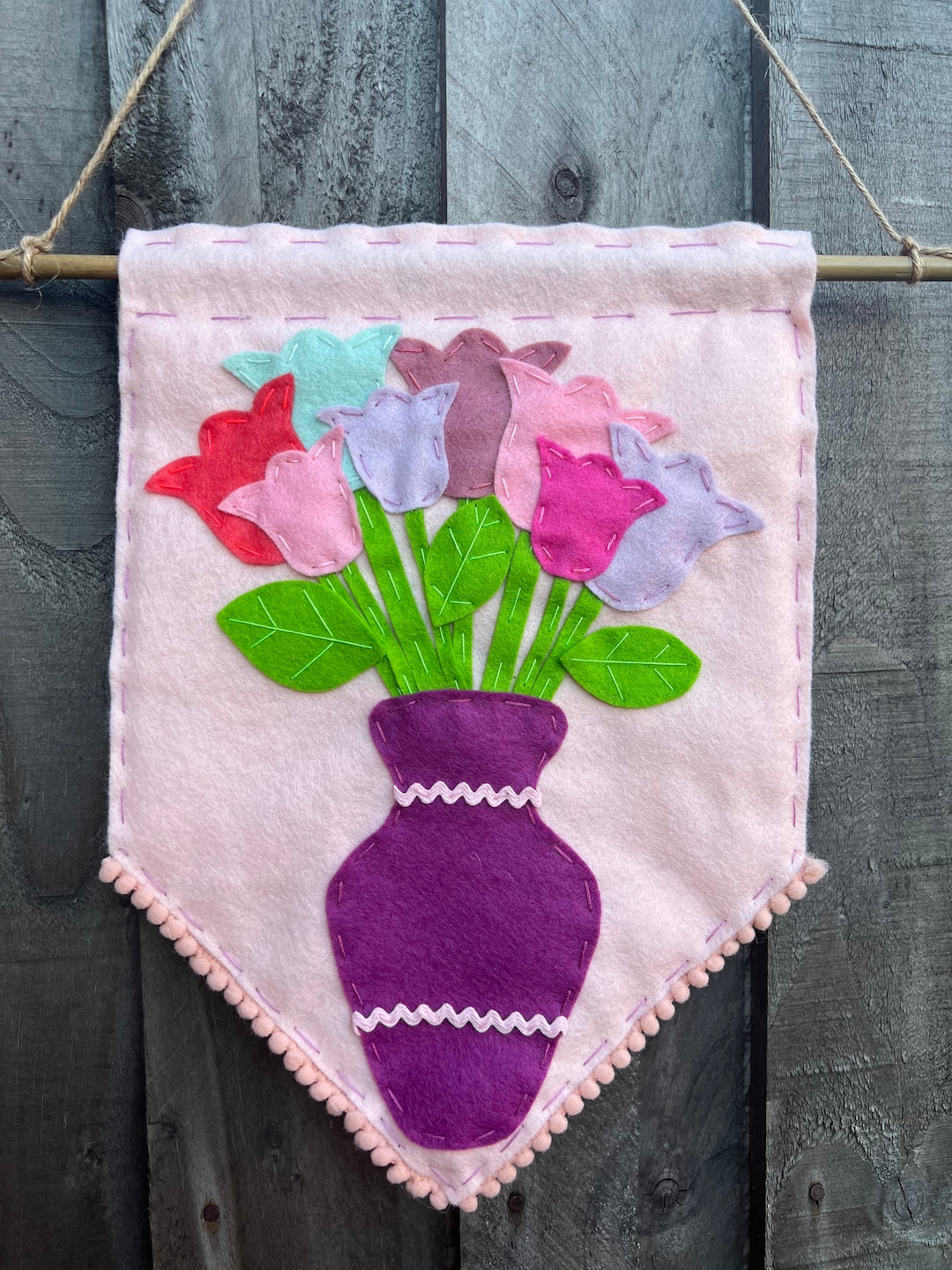 Tulip Flower Hanging Banner Decoration, Flower Gift for Mum, Mothers ...