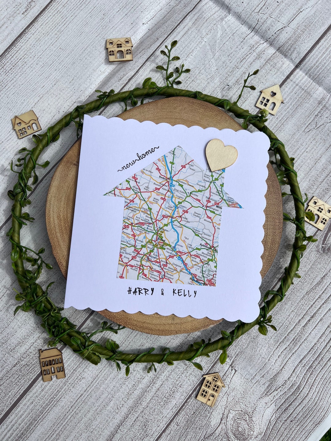 Personalised New Home Map Card, New Home Keepsake Card, Unique New Home ...