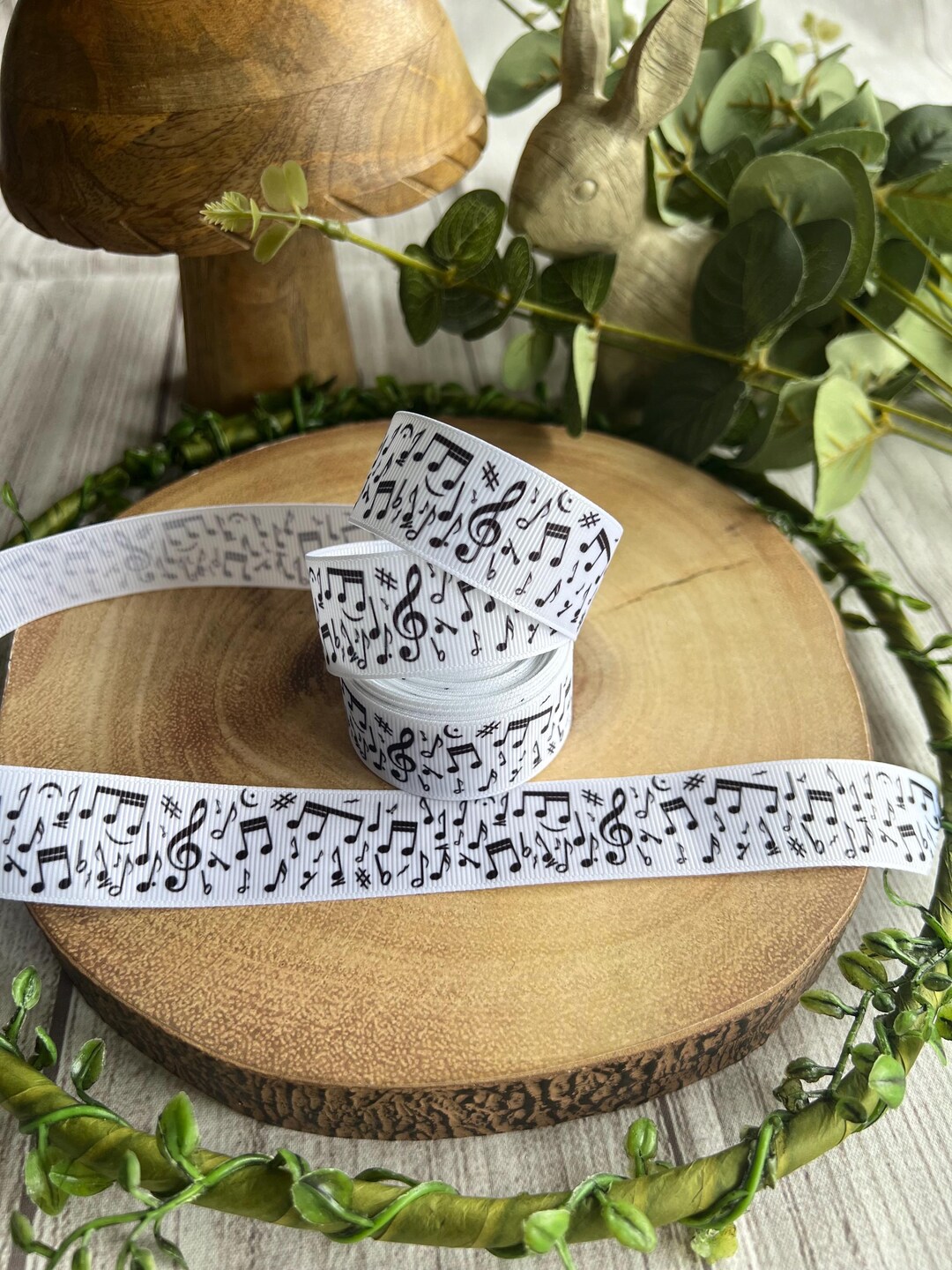 Musical Themed Theme Grosgrain Ribbon, Black & White Ribbon for Music ...