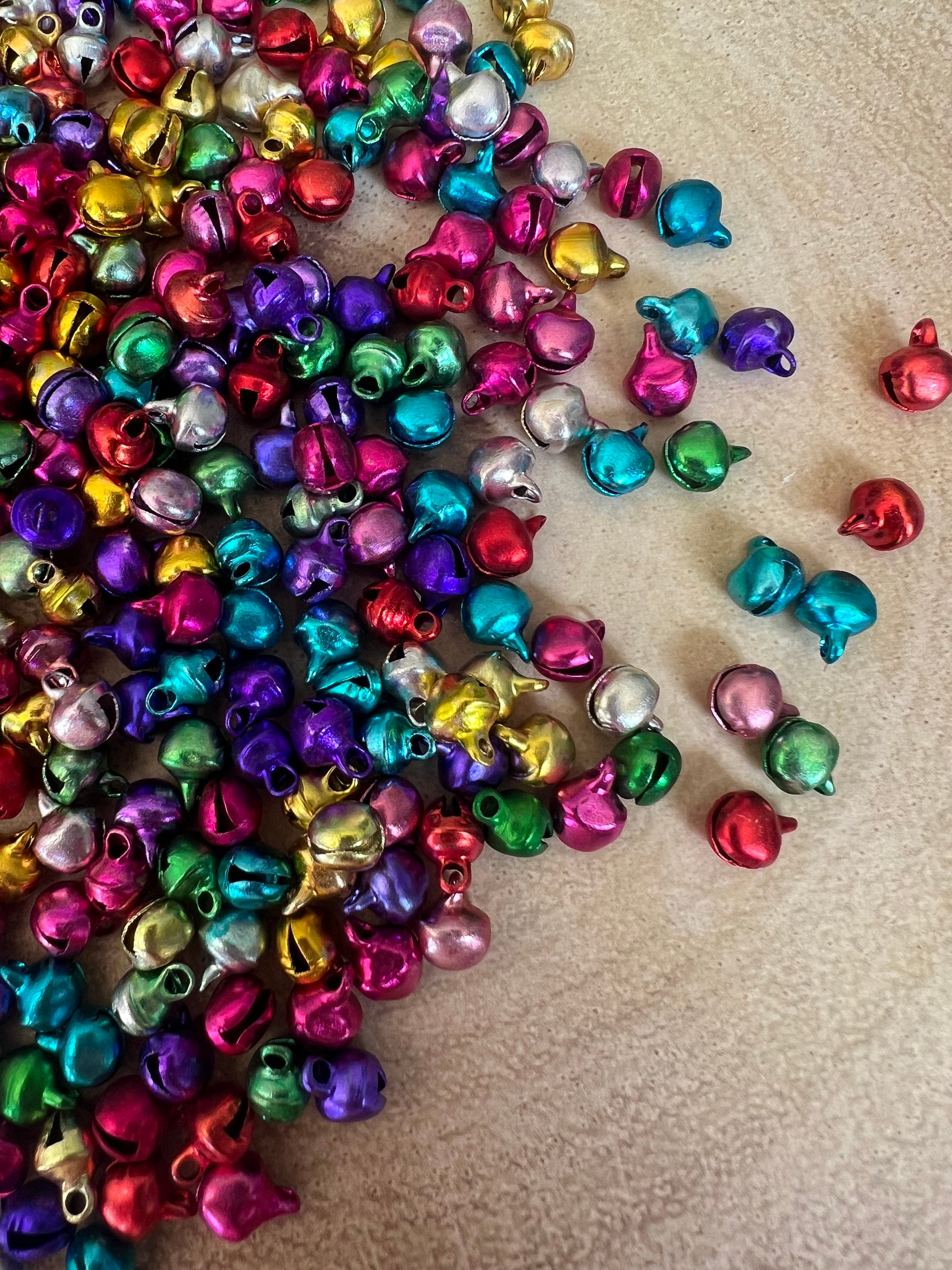 Bright Coloured Bundle of 100 Teeny Tiny Bell Embellishments, Craft ...