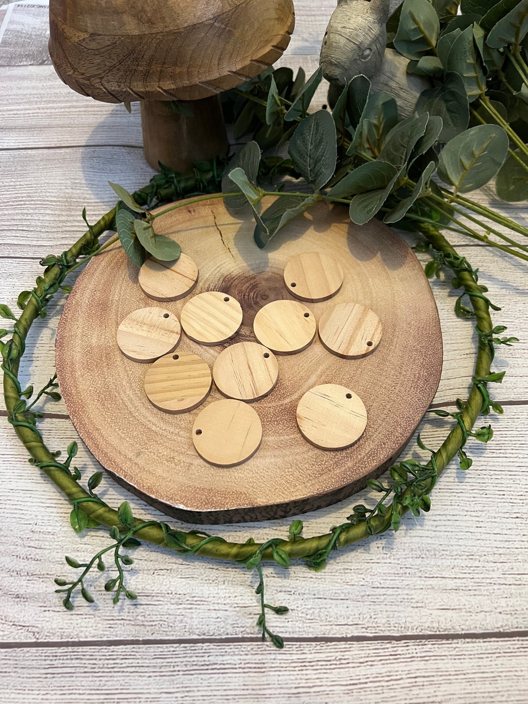10 Circle Embellishments, Craft Embellishments, Wooden Discs to ...