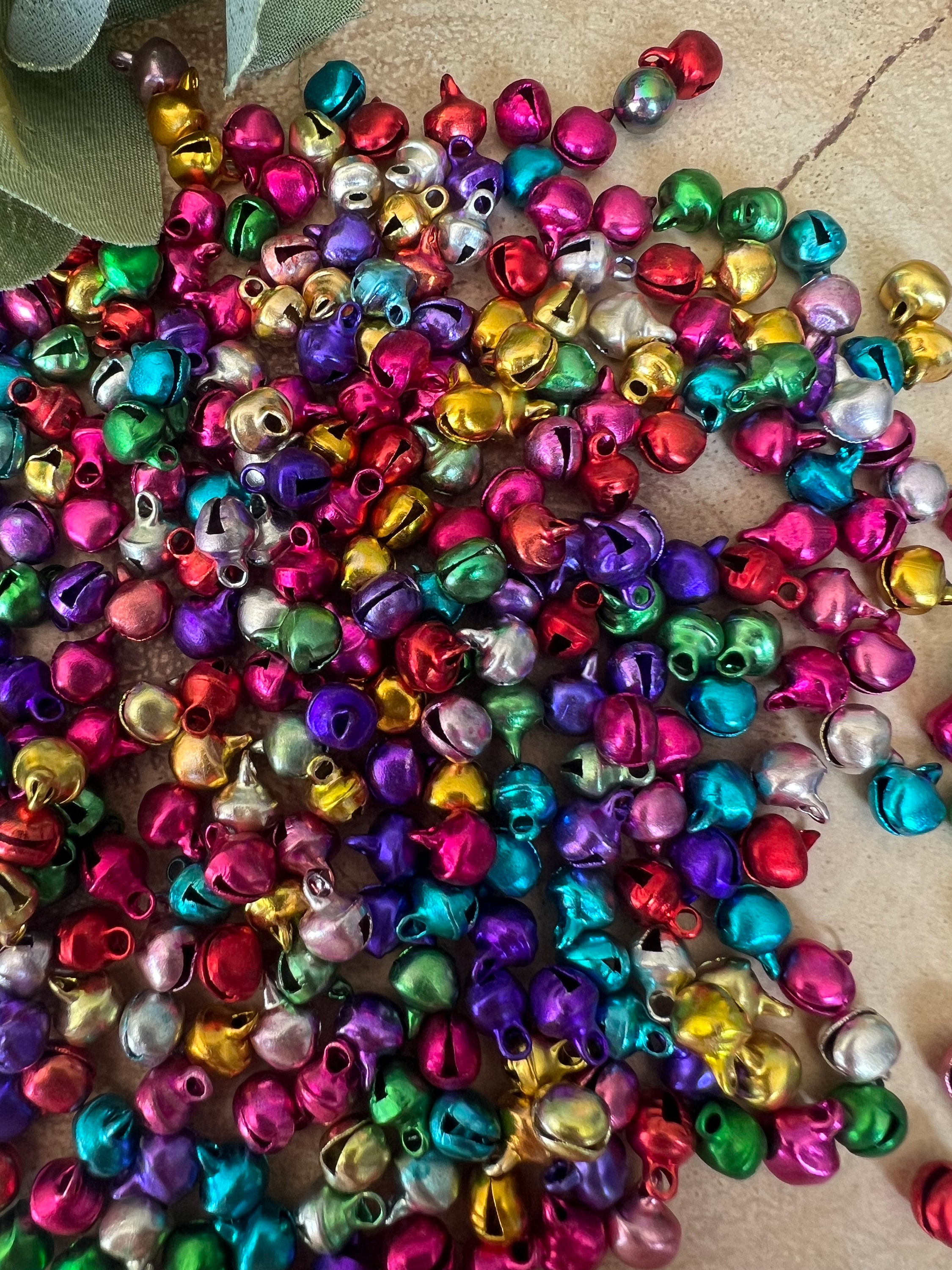 Bright Coloured Bundle of 100 Teeny Tiny Bell Embellishments, Craft ...