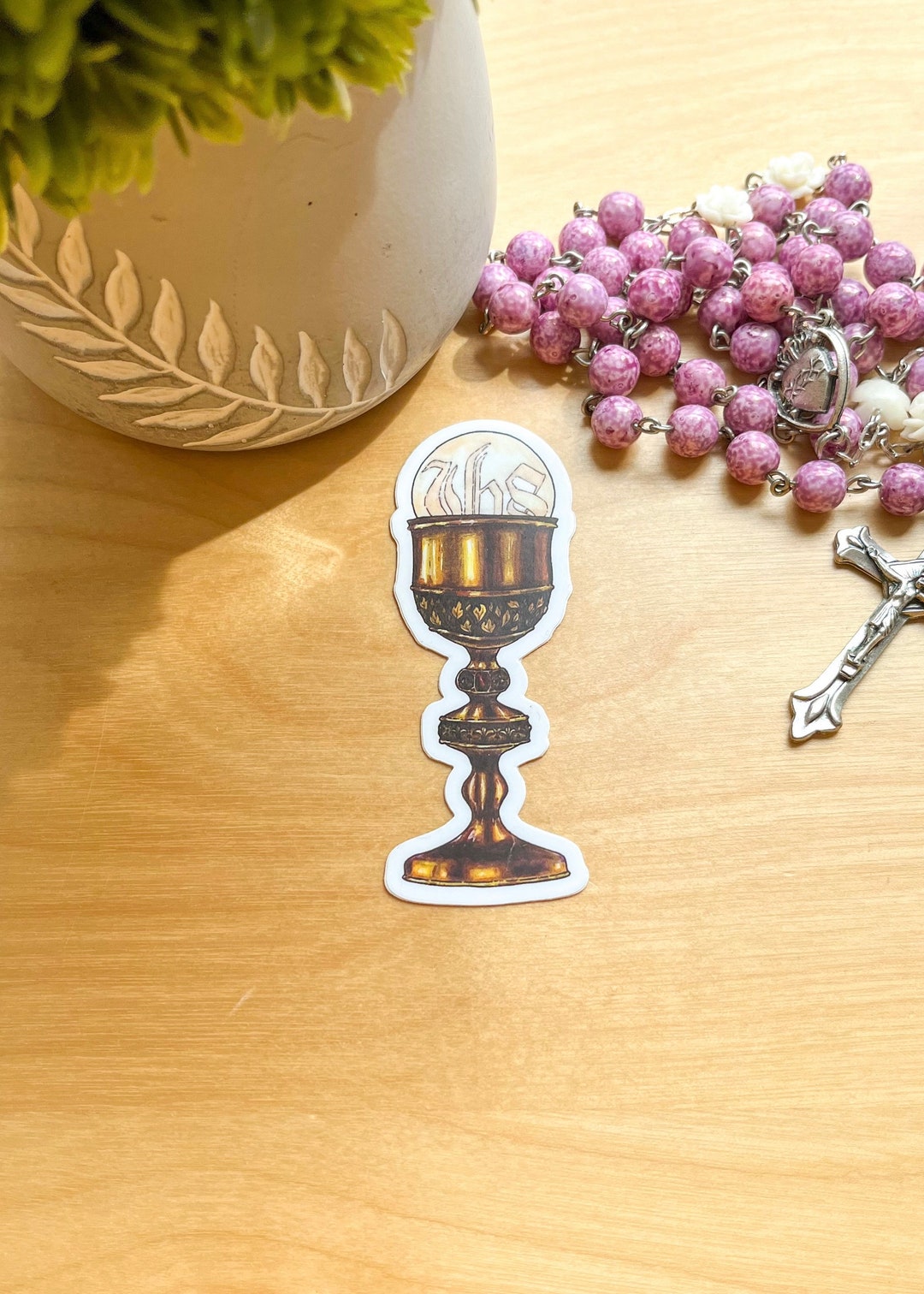 Cáliz y hostia Pegatina - Etsy México