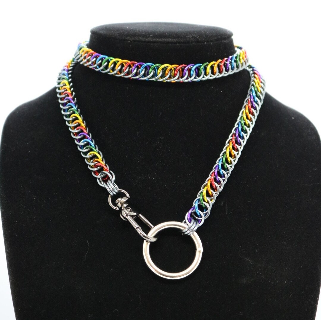 Rainbow Slip Chain Necklace - Etsy